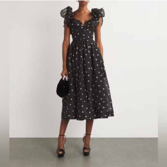 Zimmermann | Dresses | Nwot Zimmermann Black Dress With White Heart ...